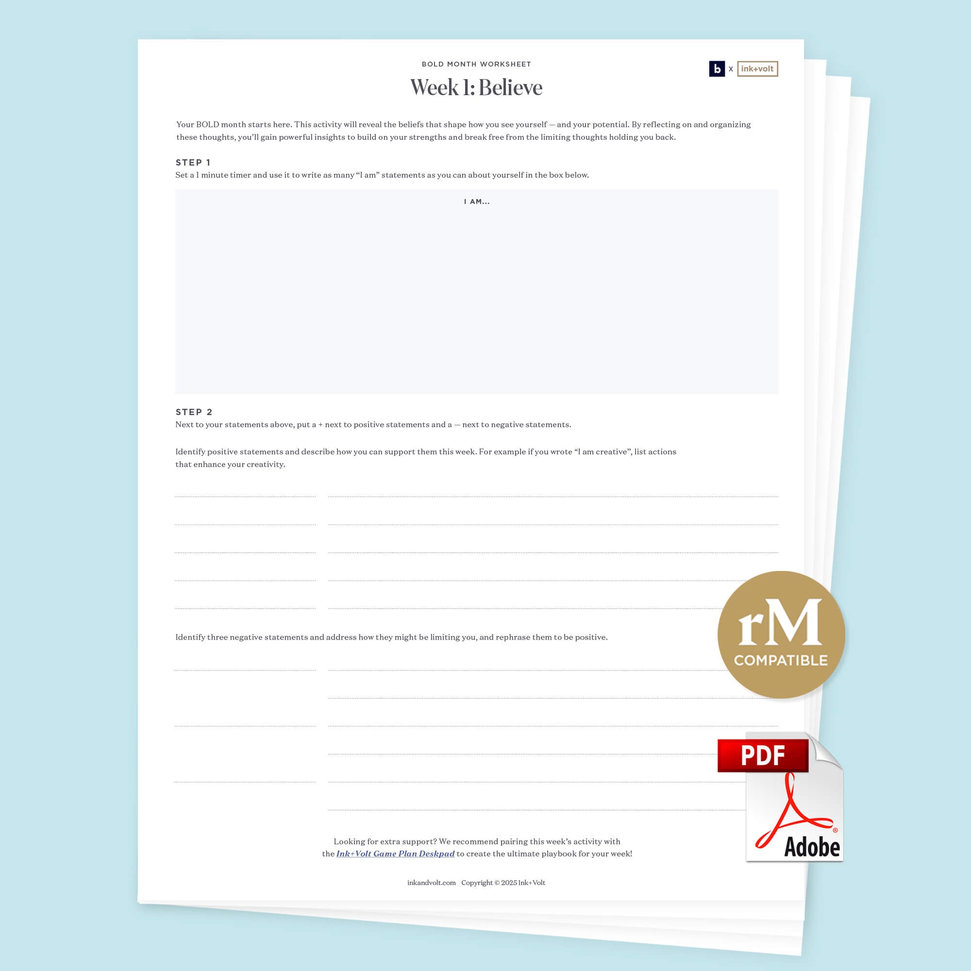 Ink+Volt x Leigh Burgess BOLD Month Digital Worksheets