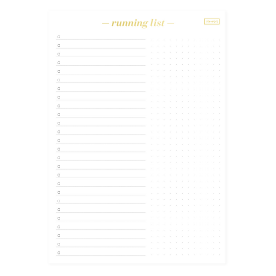Running List Pad – Ink+Volt