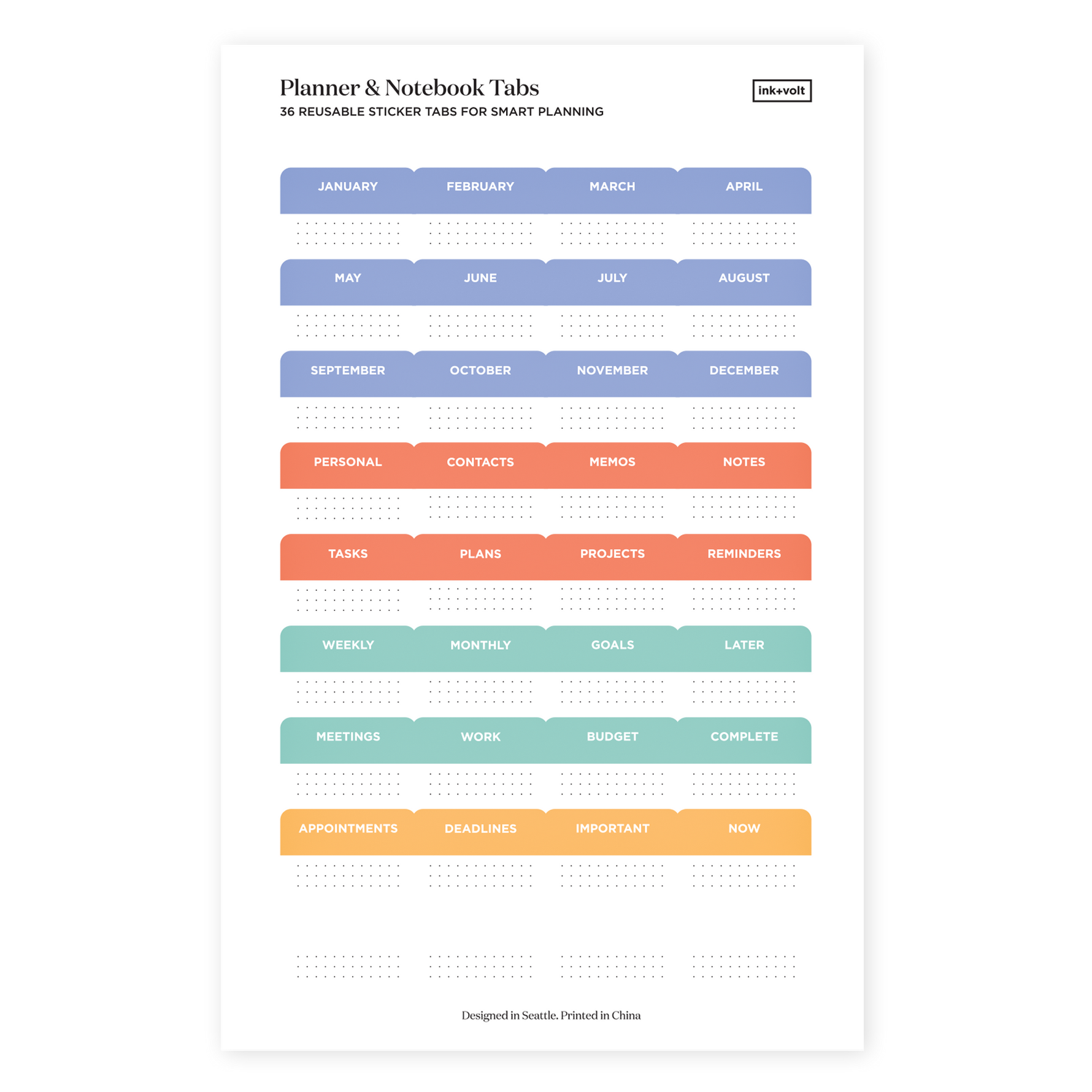 Planner & Notebook Tabs – Ink+Volt