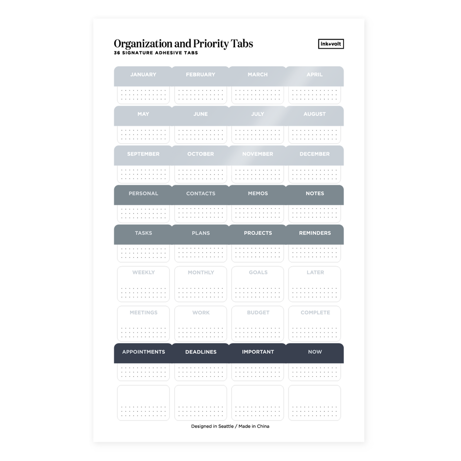 Planner & Notebook Tabs – Ink+Volt