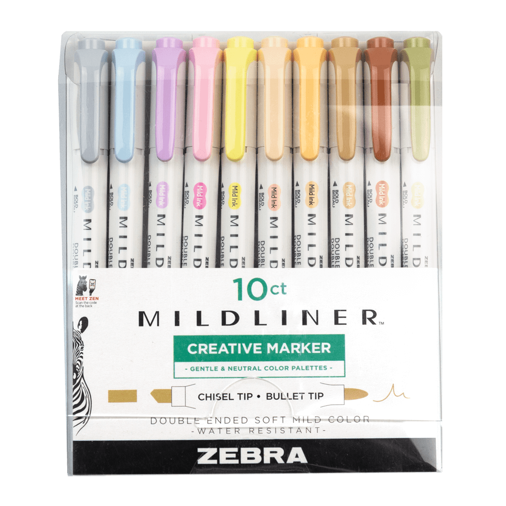 Zebra Double Ended Mildliner Markers - Assorted 10-Pack – Ink+Volt
