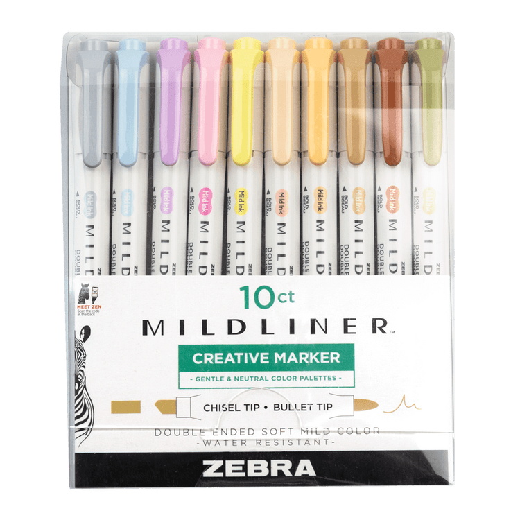 Zebra Double Ended Mildliner Markers - Assorted 10-Pack – Ink+Volt