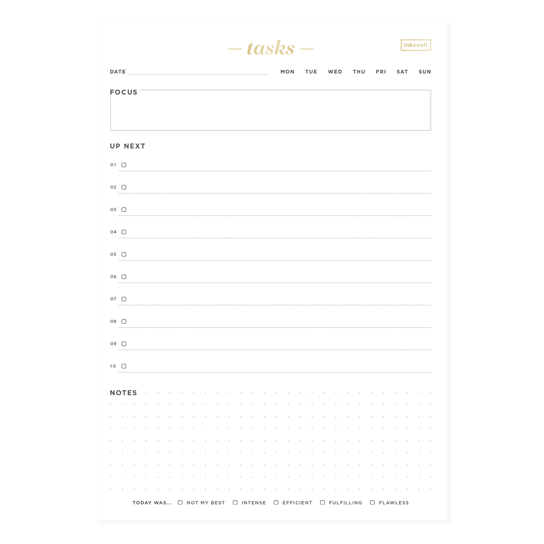 Daily Task Pad – Ink+Volt