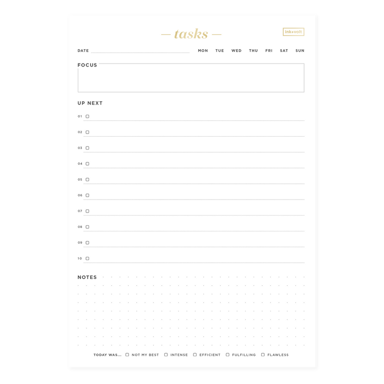 Daily Task Pad – Ink+Volt