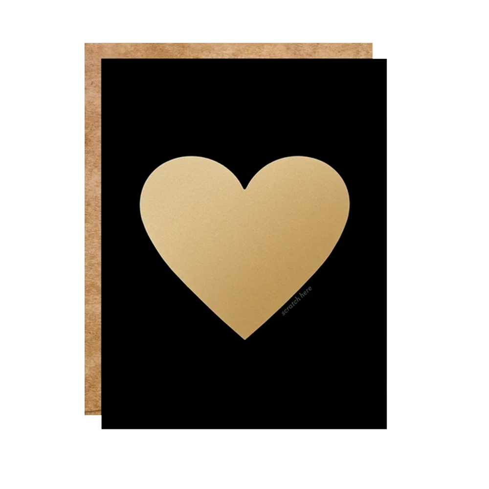 Scratch-Off Card - Black+Gold Heart – Ink+Volt